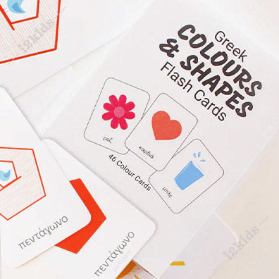 Colours and Shapes Flash Cards (Greek) – i2 Kids